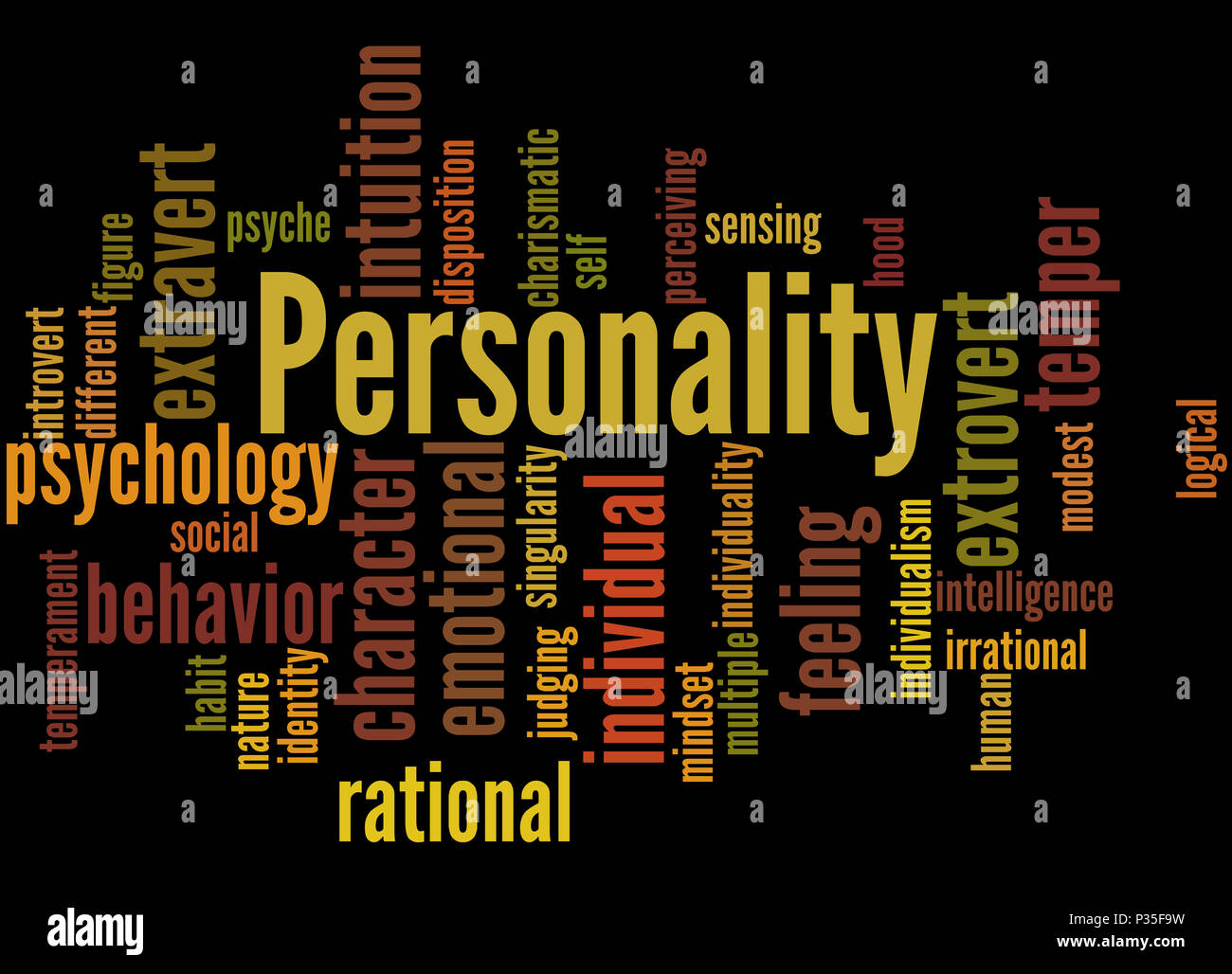 Personality, word cloud concept on black background Stock Photo - Alamy
