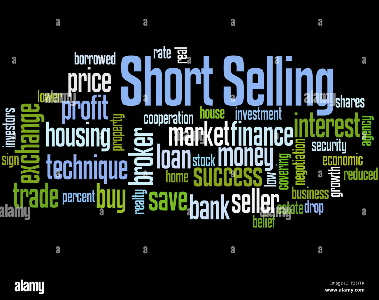 Short Selling, word cloud concept on black background Stock Photo - Alamy