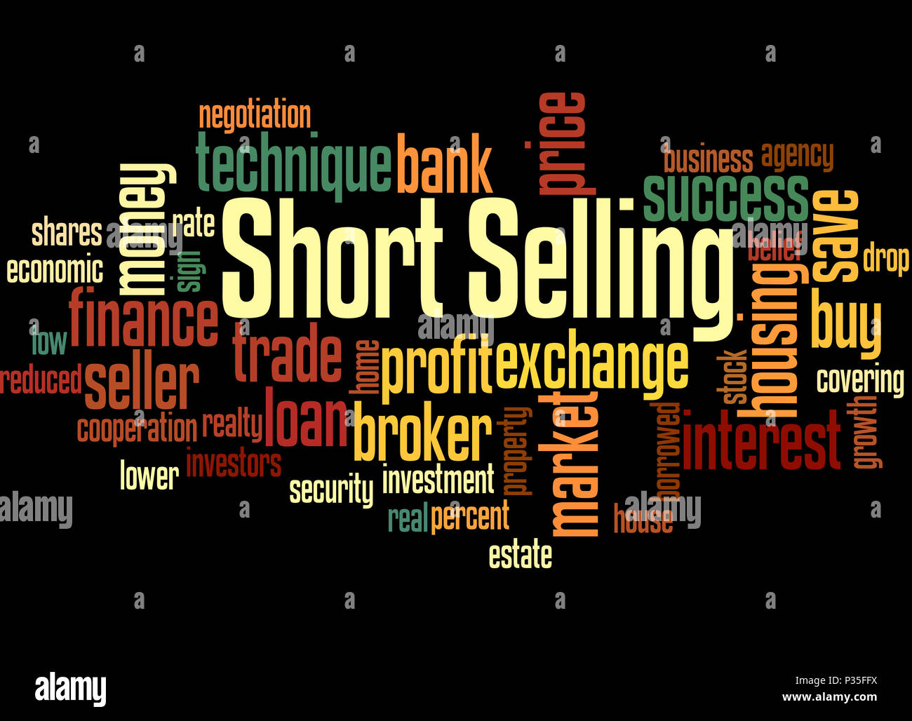Short Selling, word cloud concept on black background Stock Photo - Alamy