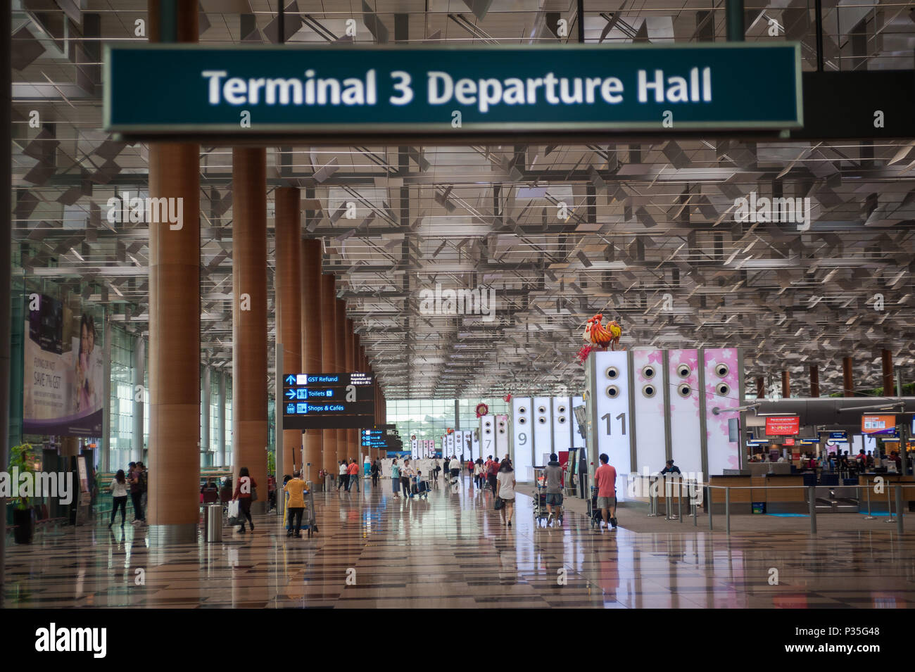 Singapore, Republic of Singapore, Departure Hall from Terminal 3 at ...