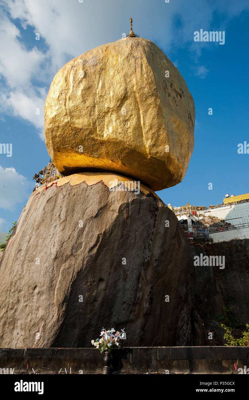 Kyaikto, Myanmar, the Golden Rock with the Kyaiktiyo Pagoda Stock Photo ...