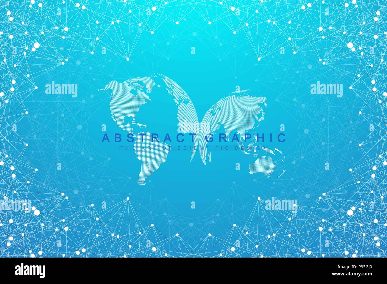 Global network connection. Network and big data exchange over planet ...