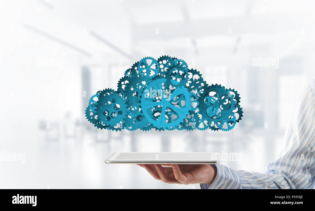 Mechanisms as symbol of wireless connection and interaction presented ...