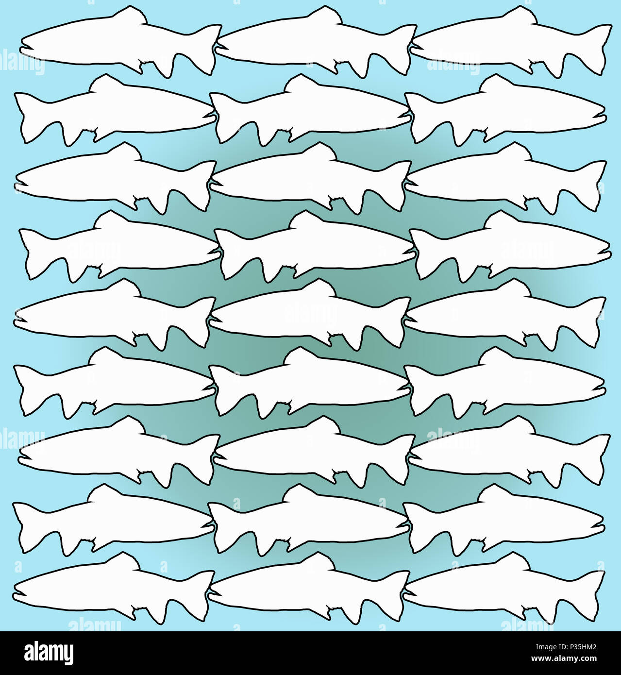 Repeating pattern fish hi-res stock photography and images - Alamy