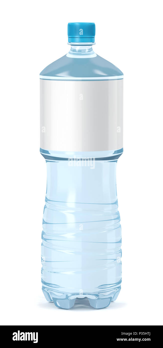 Water bottle with blank label on white background Stock Photo - Alamy
