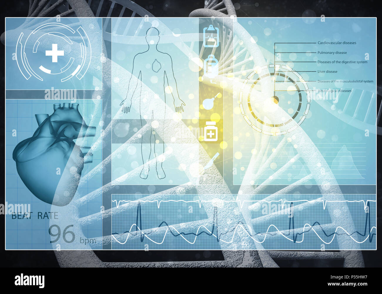 Medicine user interface Stock Photo - Alamy