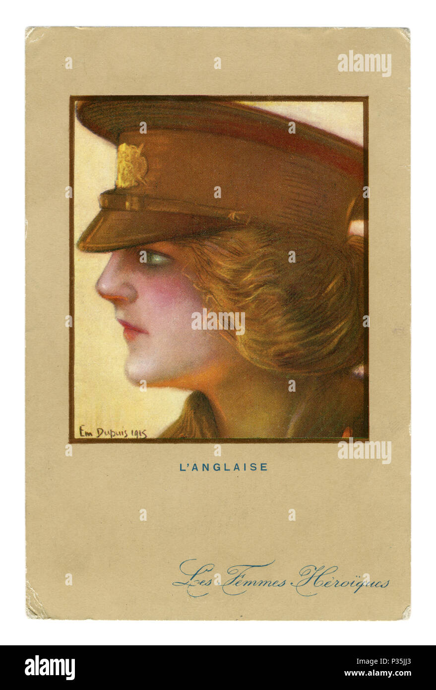 French historical postcard: portrait of English woman in profile in ...
