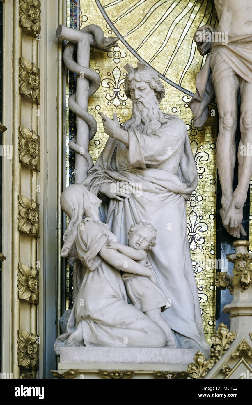 Moses lifts up the brass serpent, altar of the Holy Cross in Zagreb ...