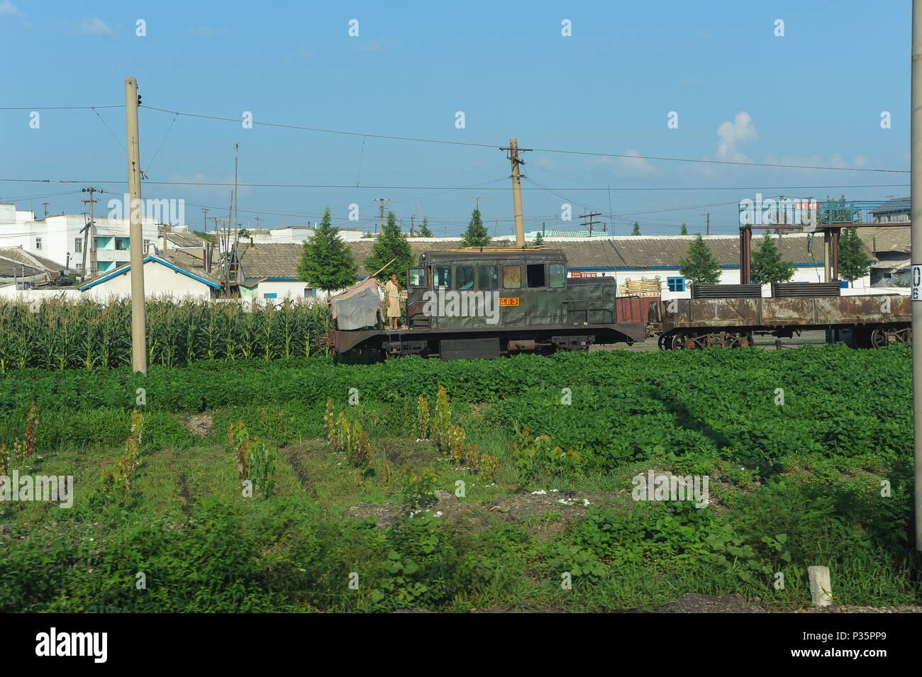 Seoncheon, North Korea, landscape between Sinuiju and Pjoengjang Stock ...