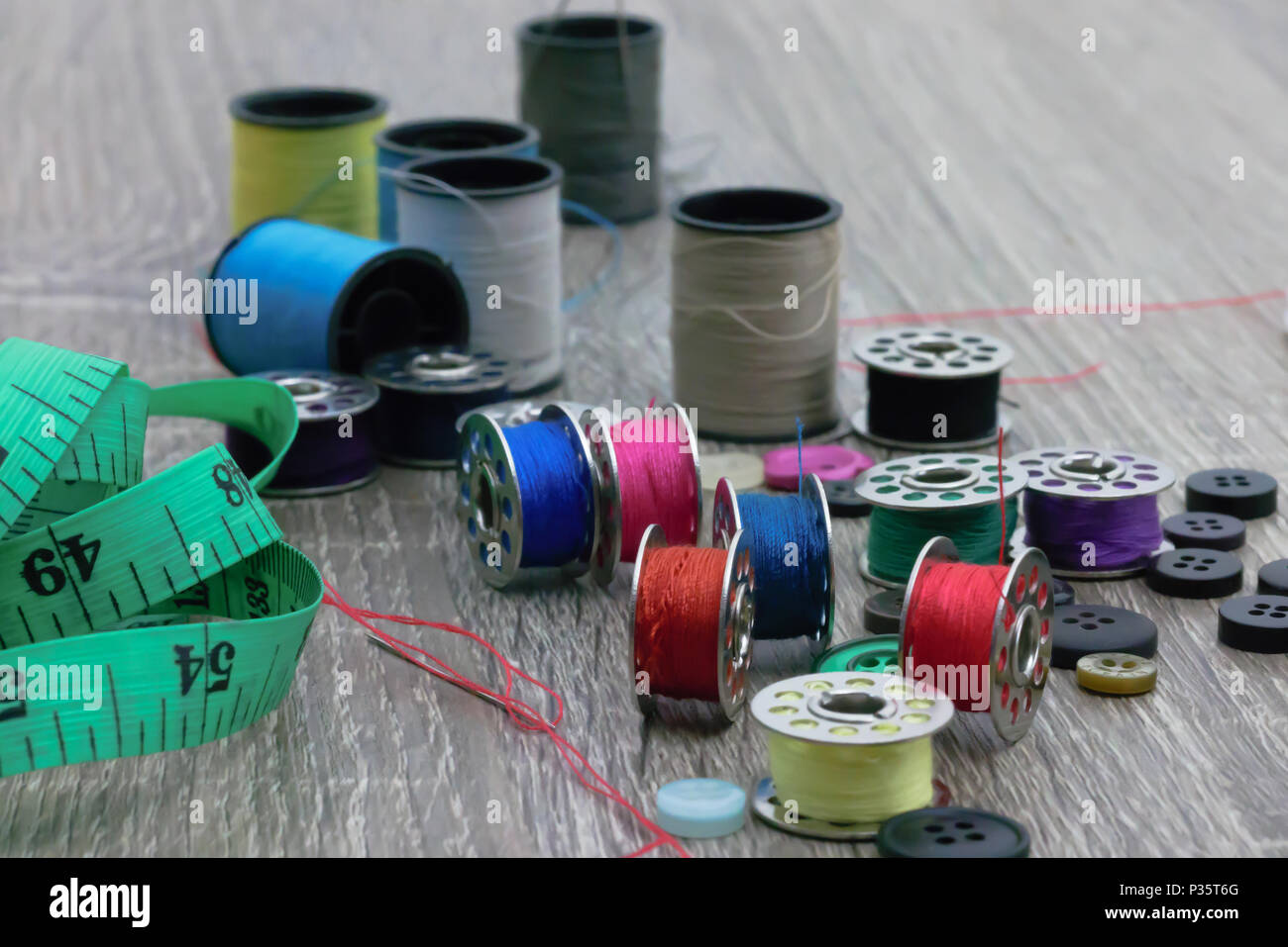Set of tailoring accessories hi-res stock photography and images - Alamy