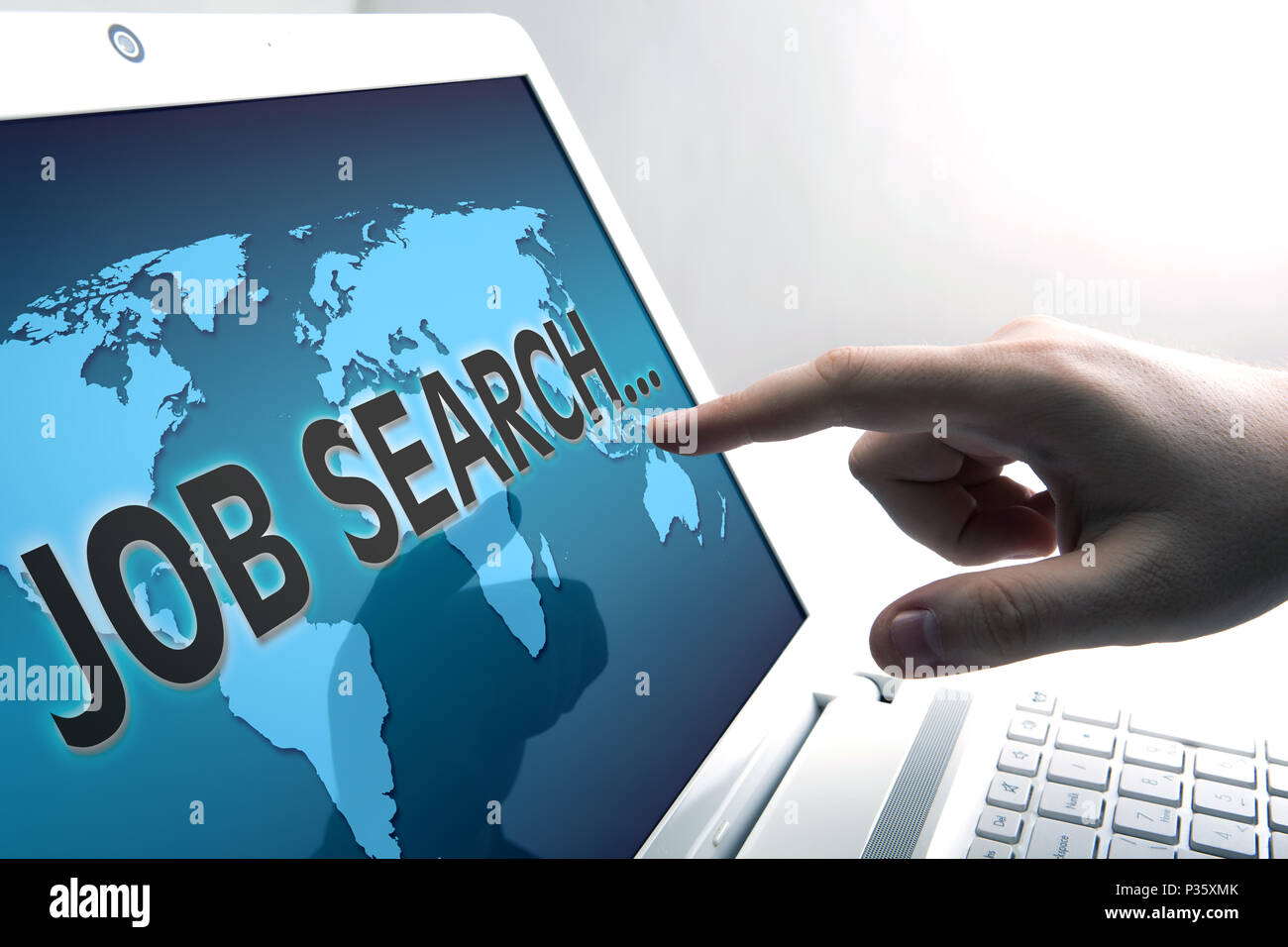 open laptop with internet connection on a grey background Stock Photo ...