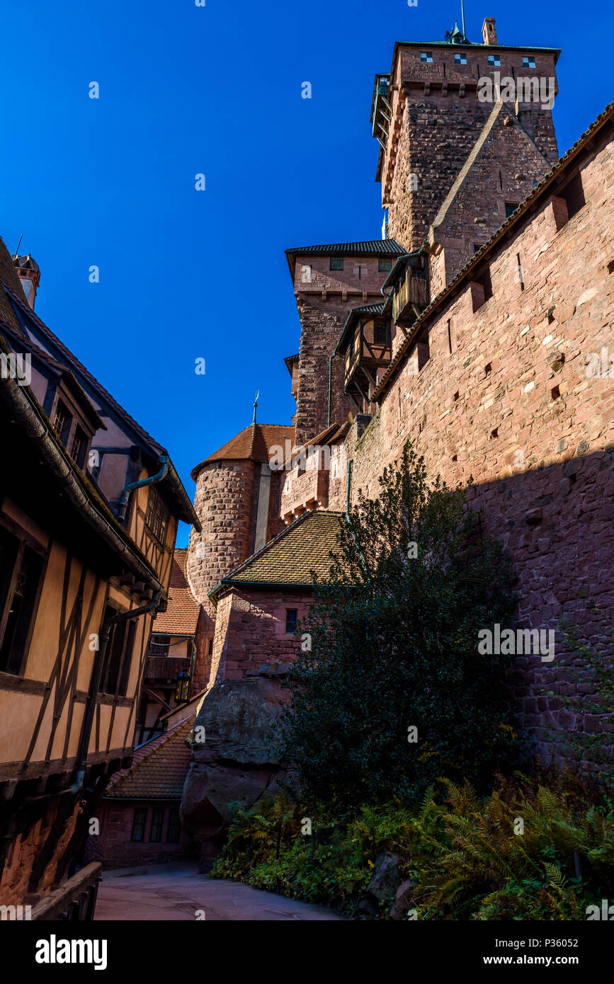 Haut-koenigsbourg - old castle in beautiful Alsace region of France ...