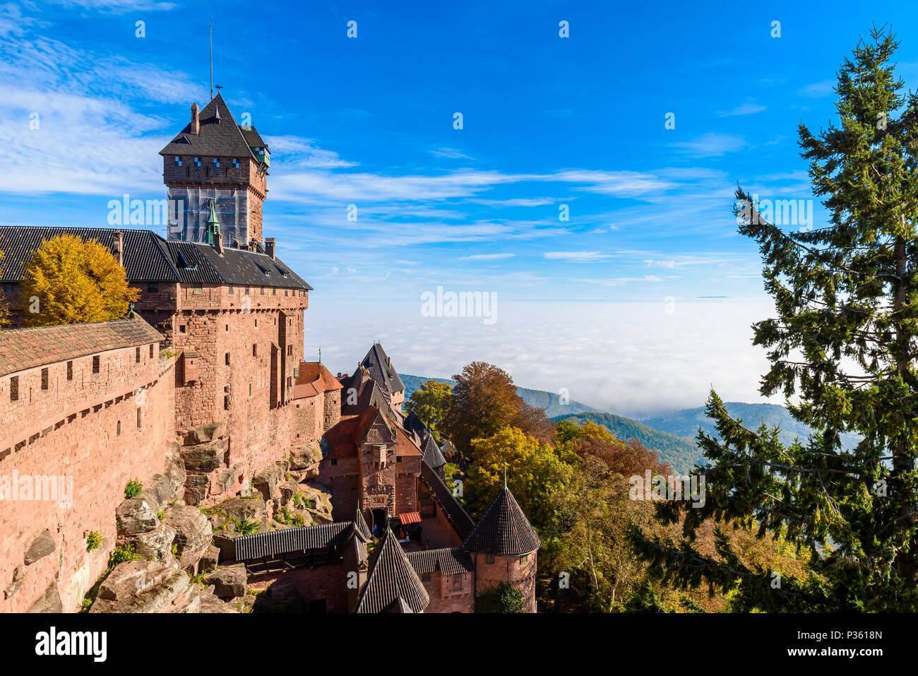 Haut-koenigsbourg - old castle in beautiful Alsace region of France ...