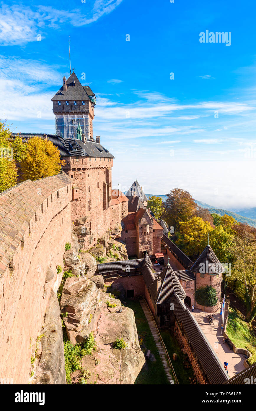 Haut-koenigsbourg - old castle in beautiful Alsace region of France ...