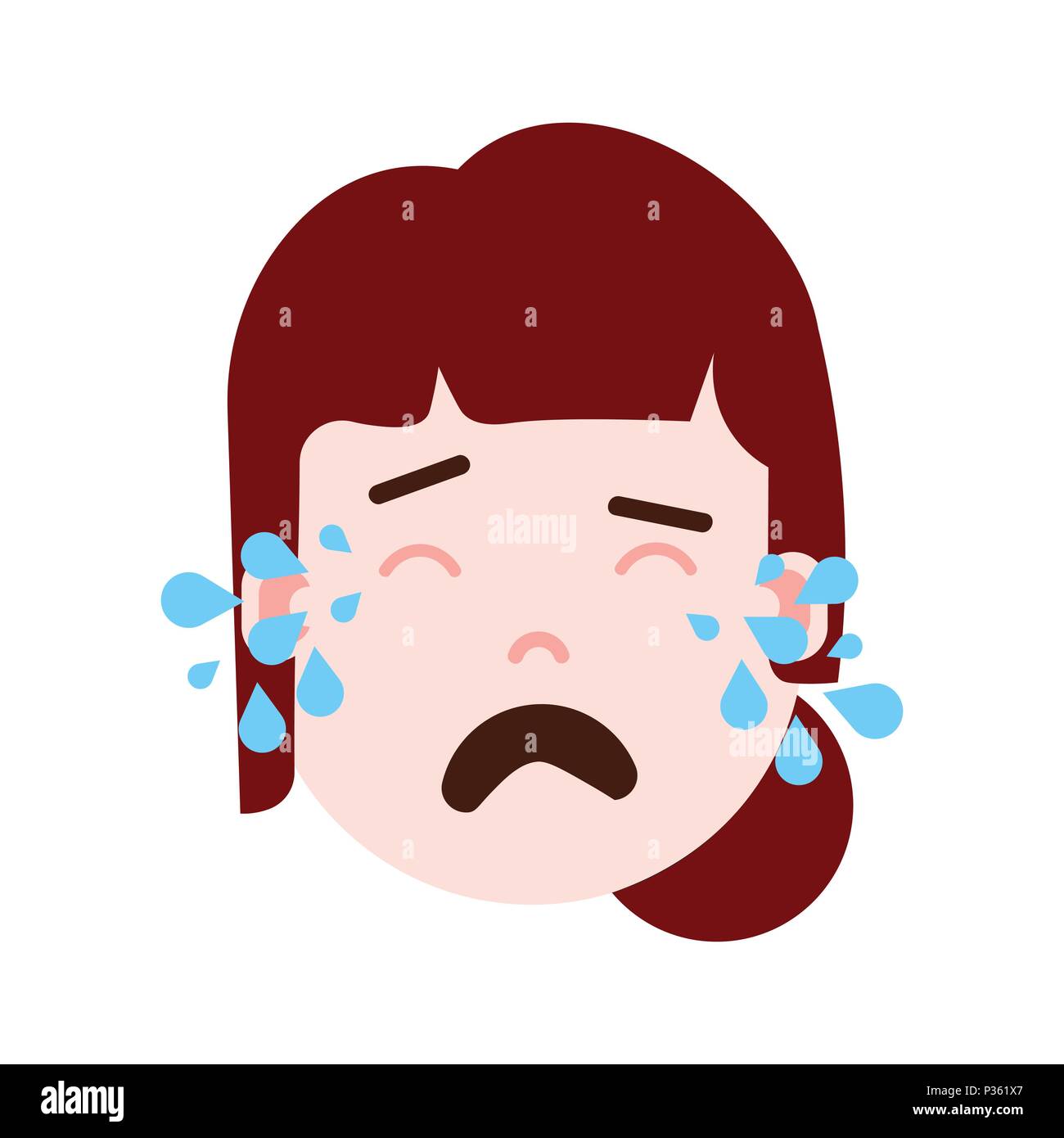 Crying human face Stock Vector Images - Alamy
