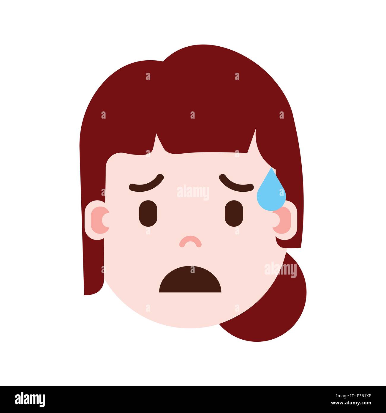 Sad tears girl teenager Stock Vector Images - Alamy