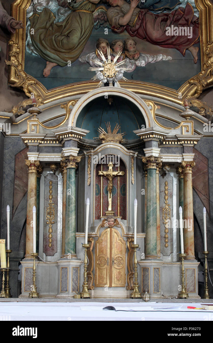 Tabernacle on the main altar in the parish church of Assumption in ...