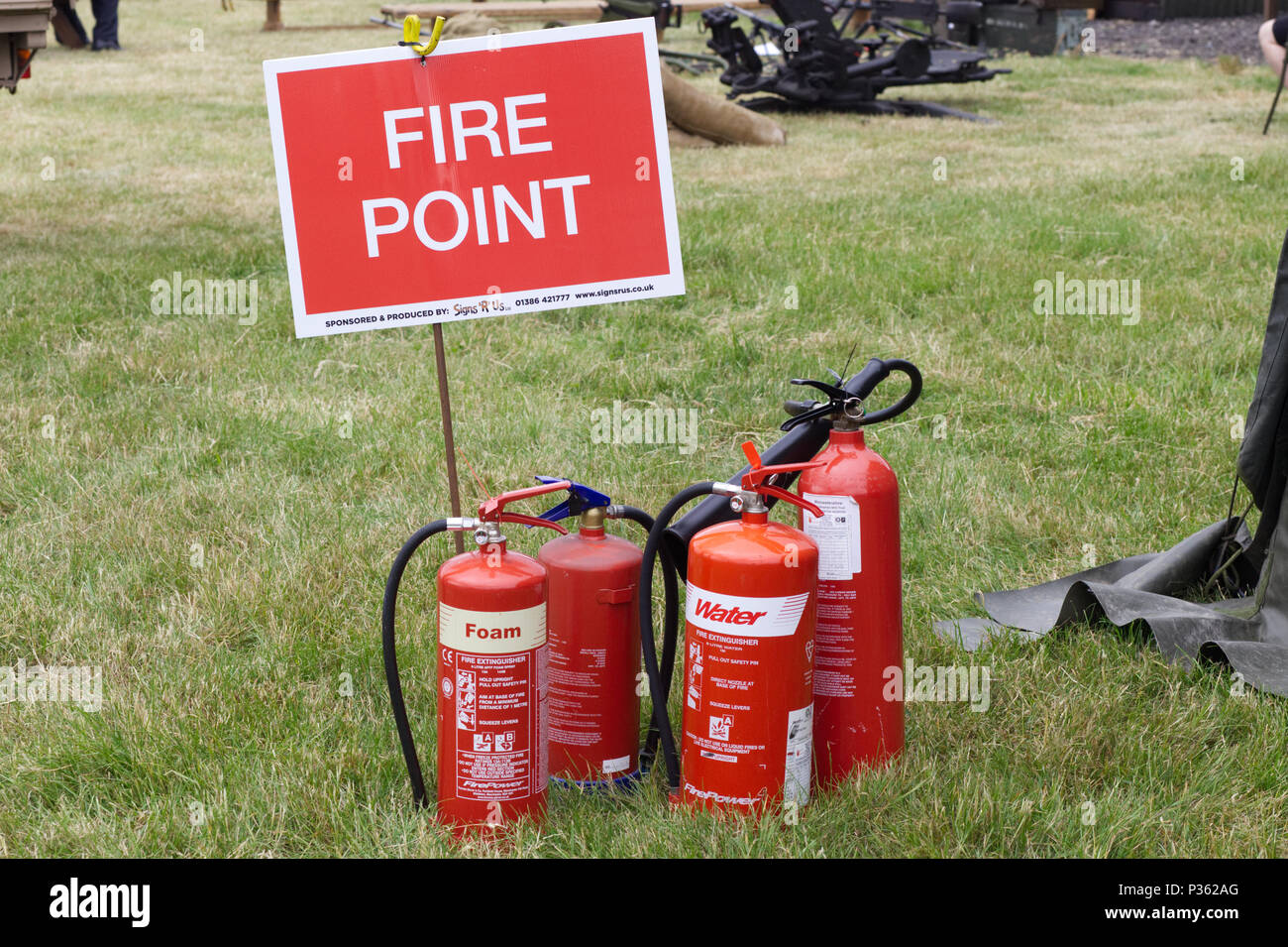 different types of fire extinguishers on show Stock Photo - Alamy