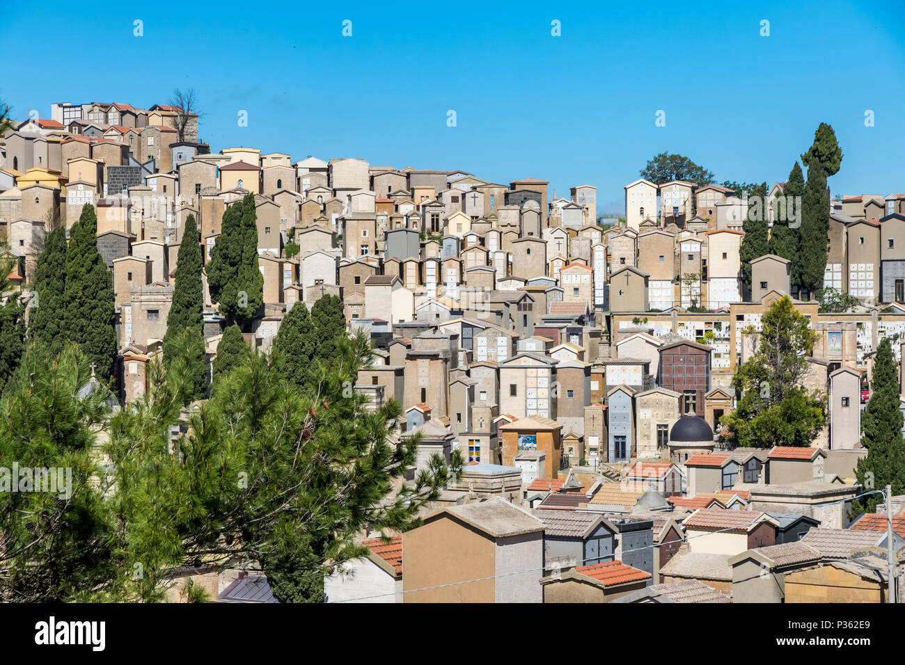 Old hilltop cemetery in Enna city, Sicily, Italy Stock Photo - Alamy