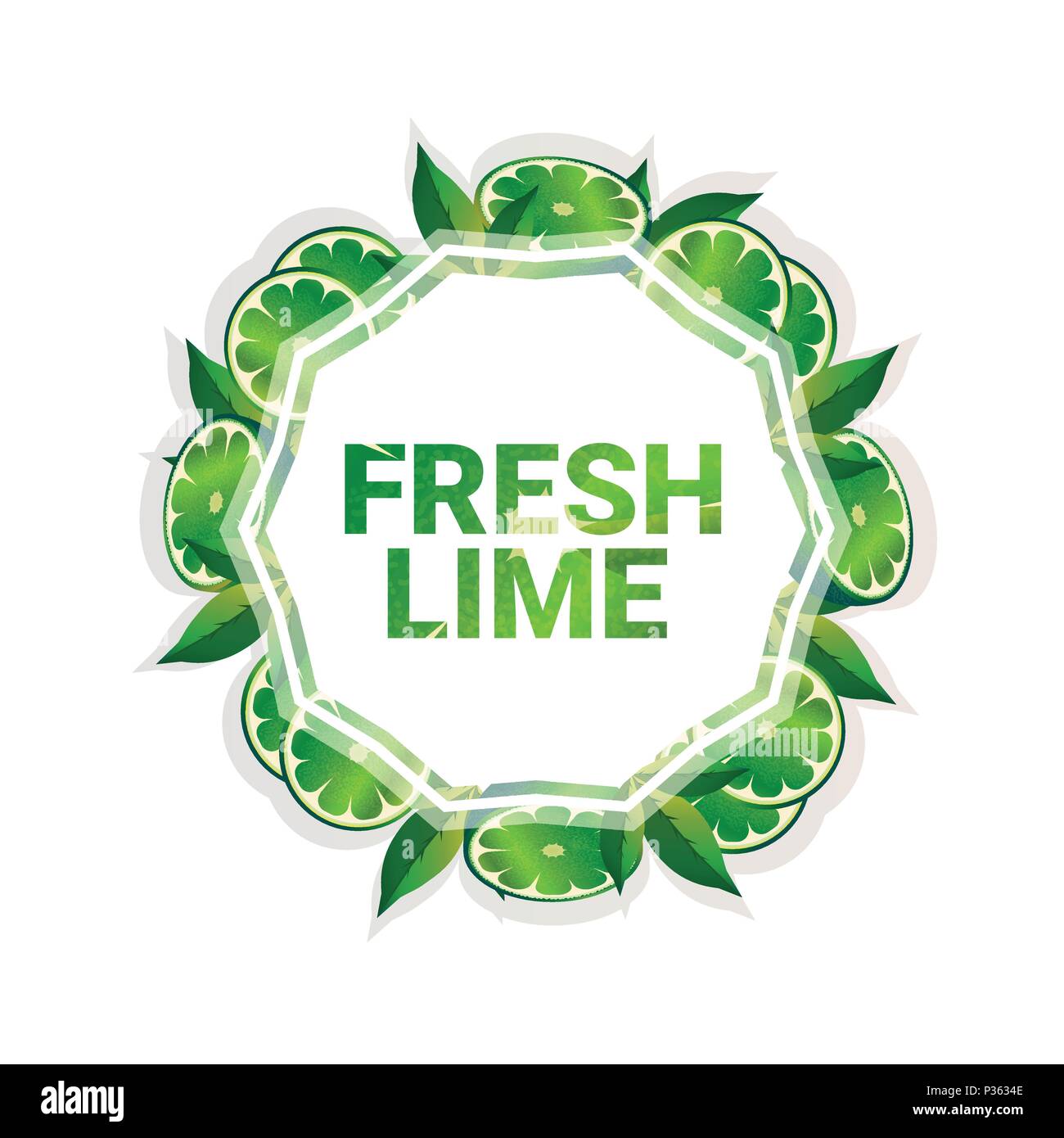 lime fruit colorful circle copy space organic over white pattern ...