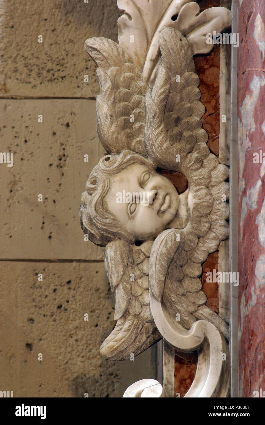 Angel, altar of the Saint Luke the Evangelist in Zagreb cathedral Stock ...