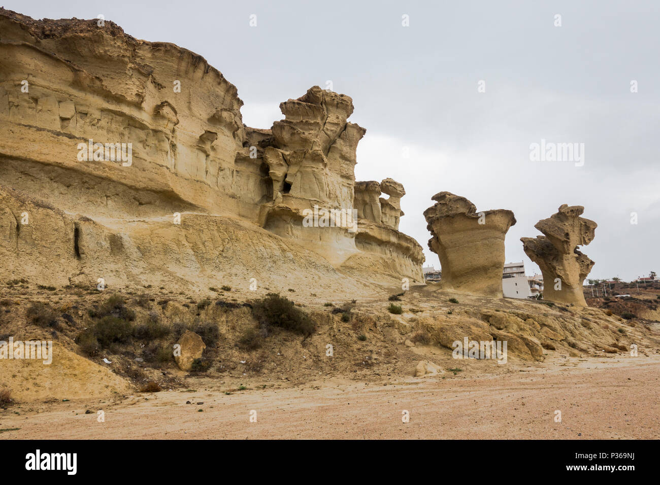 The erosions of Bolnuevo, sandstone structures, Playa Bolnuevo ...