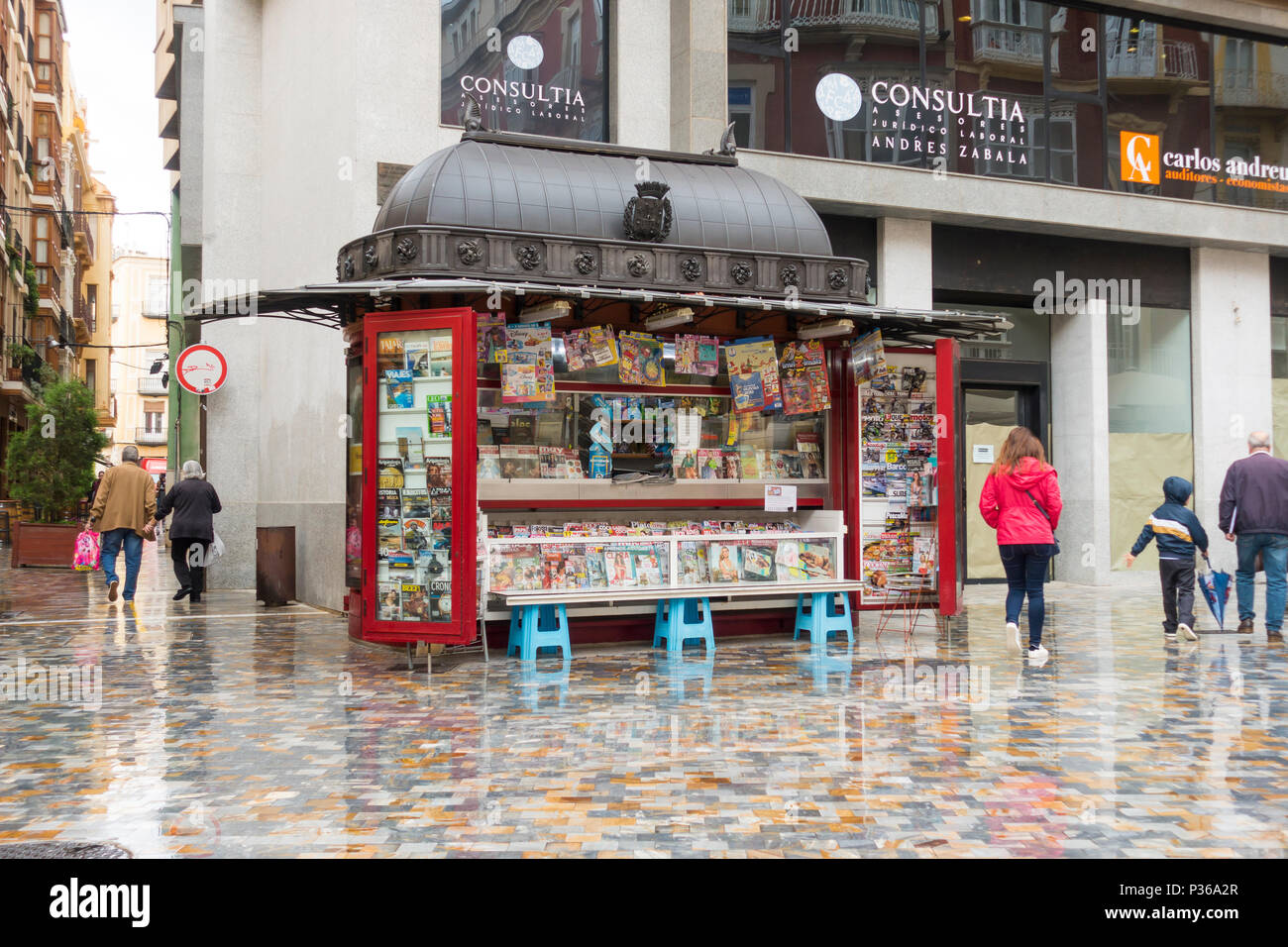 Street kiosk, vintage old. in centre of Cartagena, Murcia, Spain Stock ...