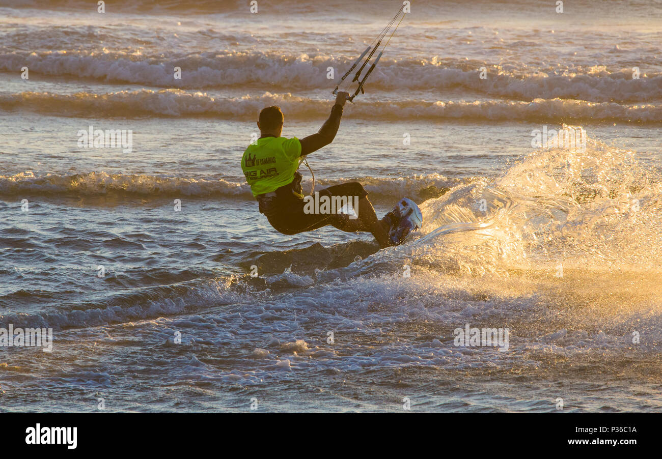 Kitesurfer riding the waves hi-res stock photography and images - Alamy