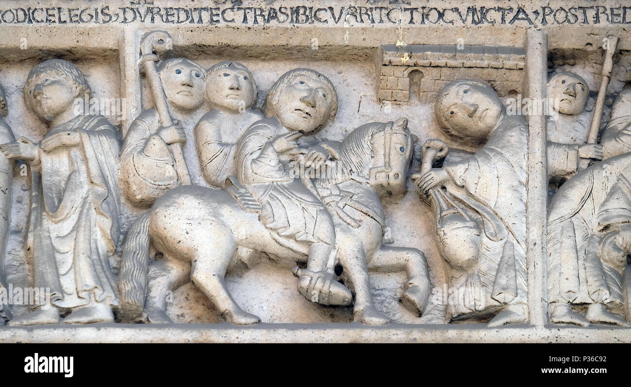 Scenes from the life of St. Geminiano: return from the journey of San ...