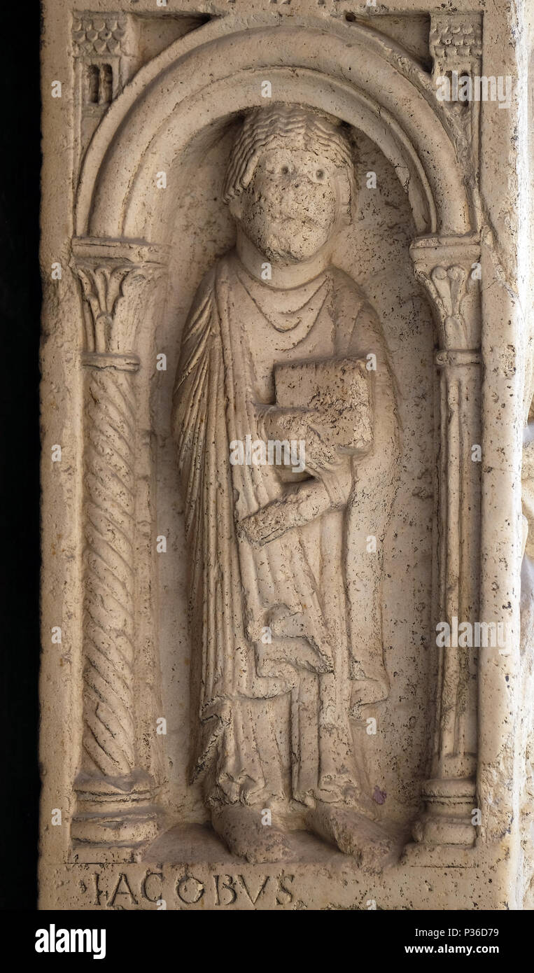 Saint James the Less the apostle, bass relief by followers of Wiligelmo ...