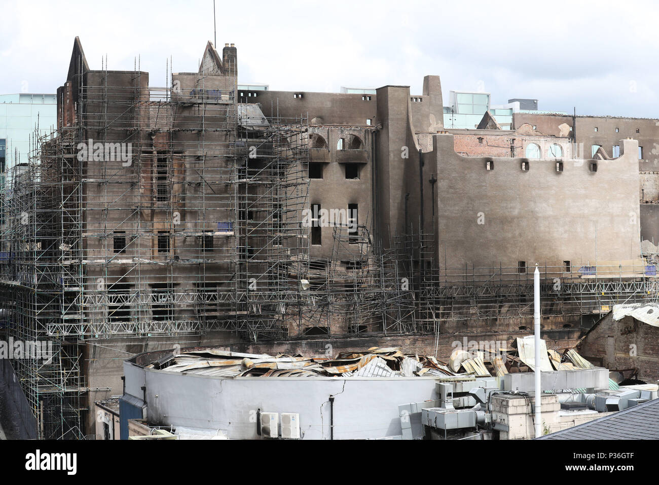 Dampen down following fire glasgow school art gsa hi-res stock ...