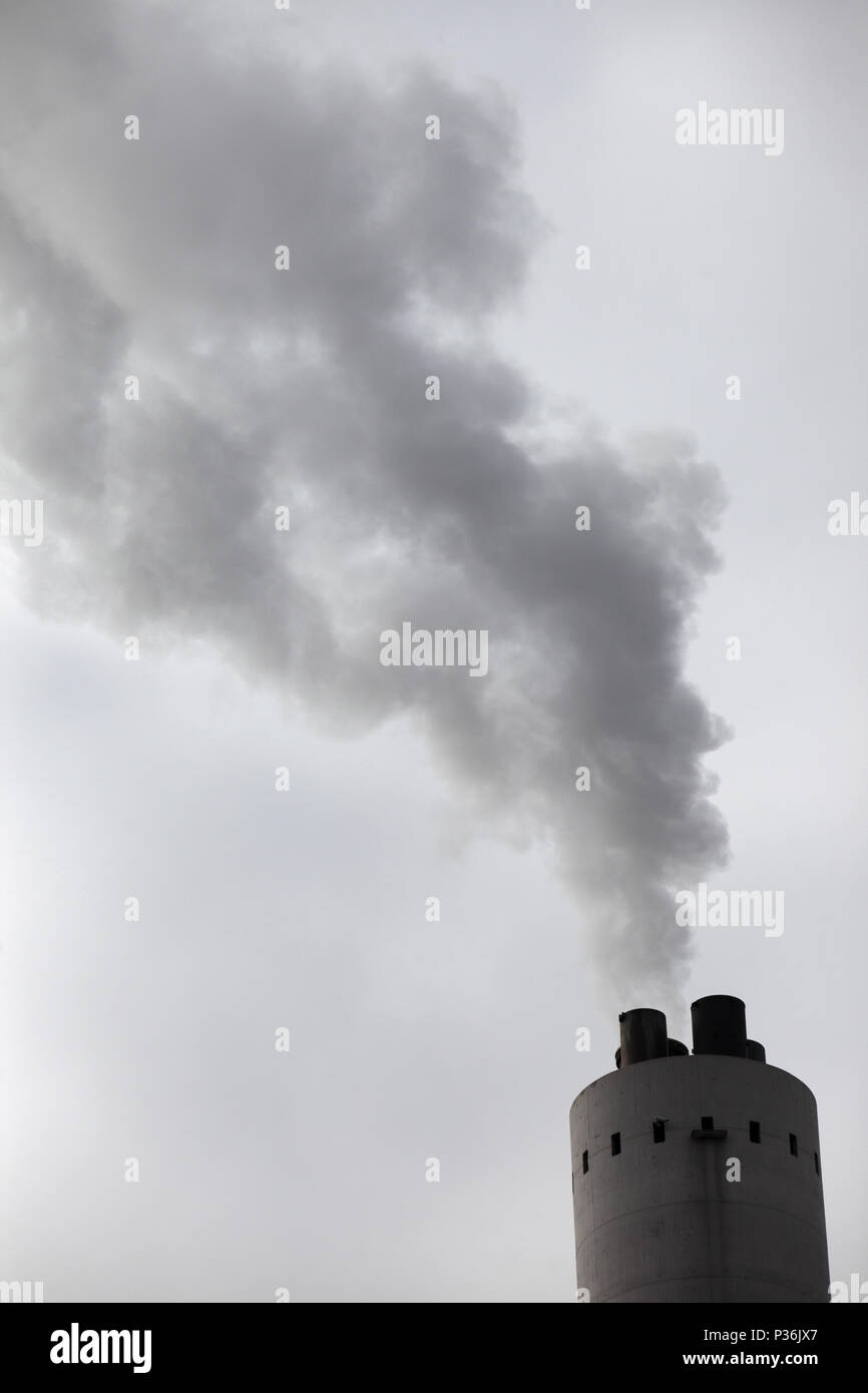 Zurich, Switzerland, smoking factory chimney Stock Photo - Alamy