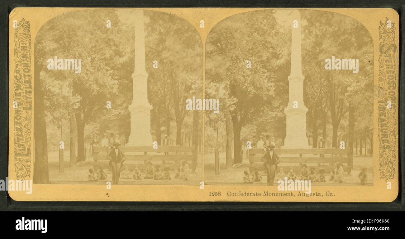 73 Confederate Monument, Augusta, Ga, by Littleton View Co. 2 Stock ...