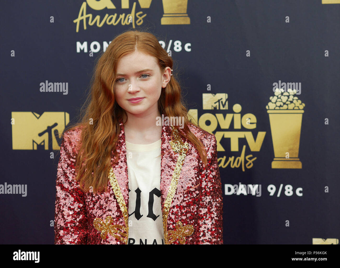 Sadie Sink attending the 2018 MTV Movie and TV Awards held at the ...
