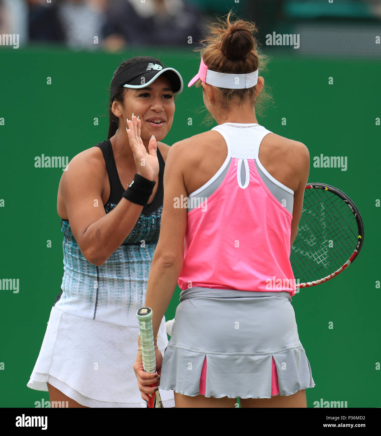 Heather Watson (left) and partner Michael Buzarnescu during the Women's ...