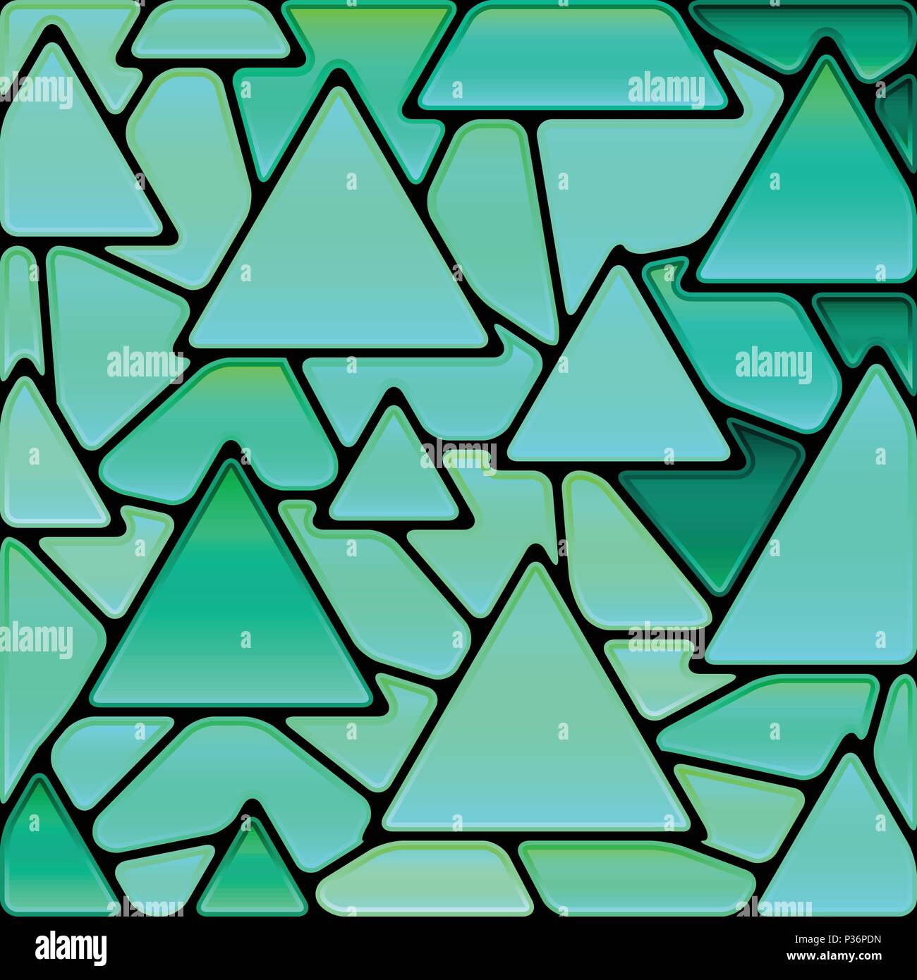 abstract vector stained-glass mosaic background - teal triangles Stock ...