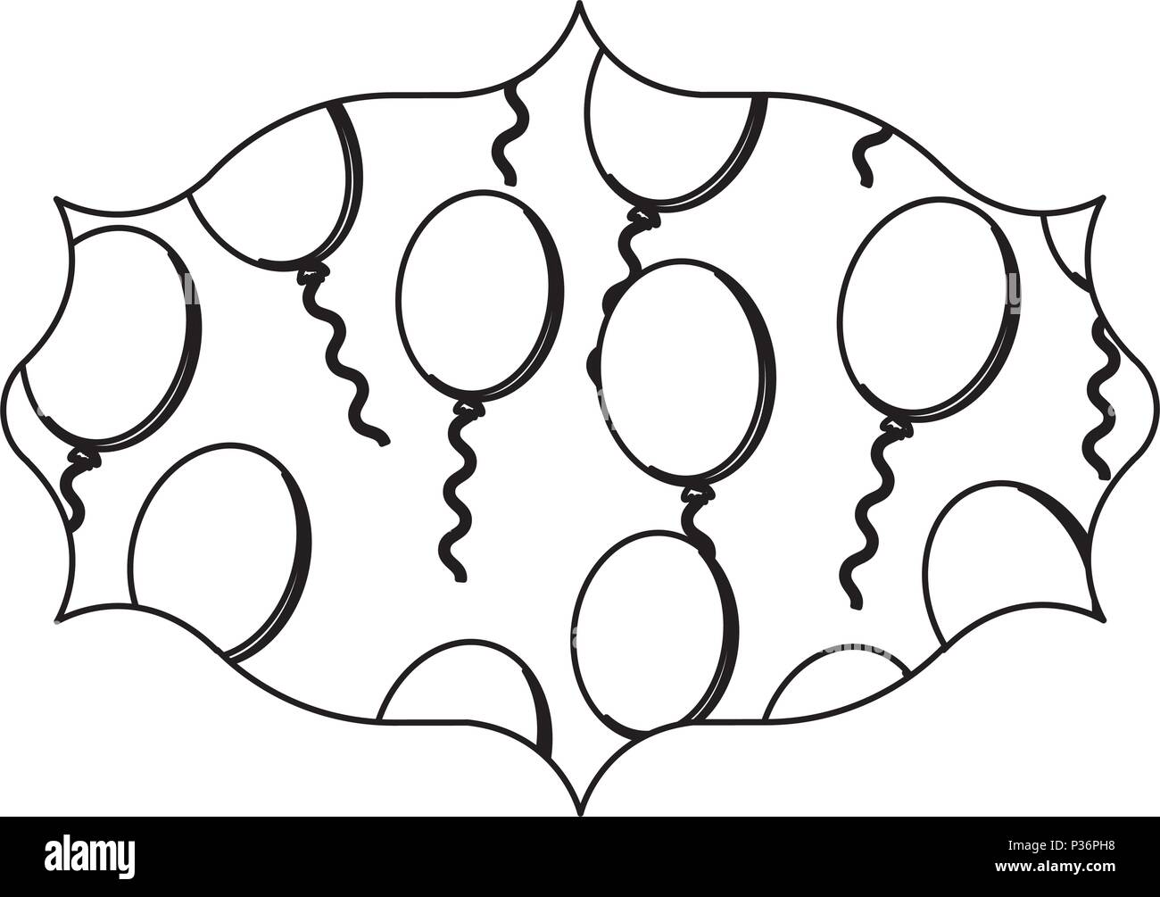 arabic frame with balloons pattern over white background, vector ...