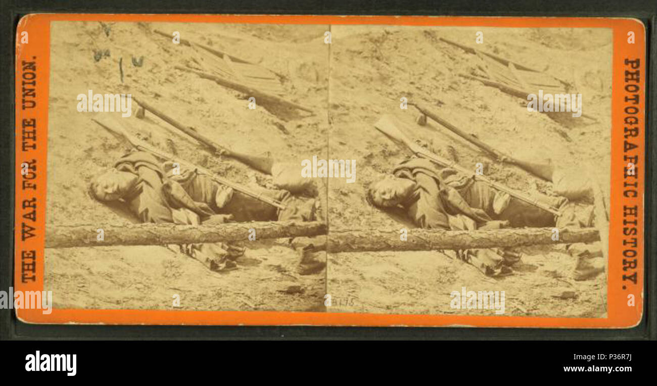 . A dead Rebel soldier, as he lay in the trenches of Fort Mahone ...