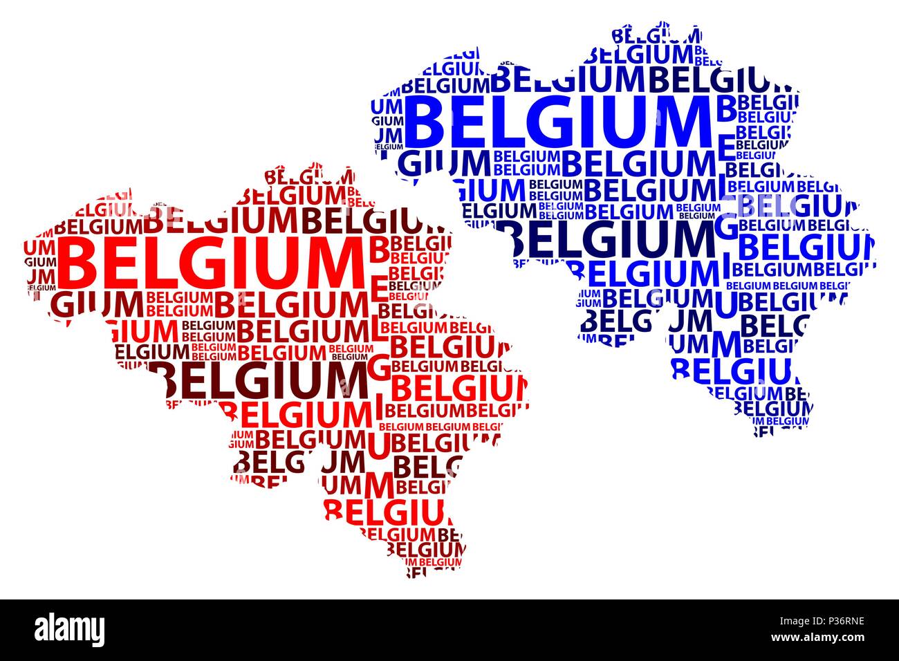 Sketch Belgium letter text map, Belgium - in the shape of the continent ...