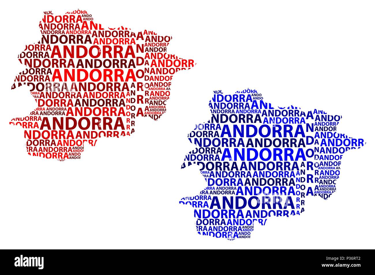 Sketch Andorra letter text map, Andorra - in the shape of the continent ...