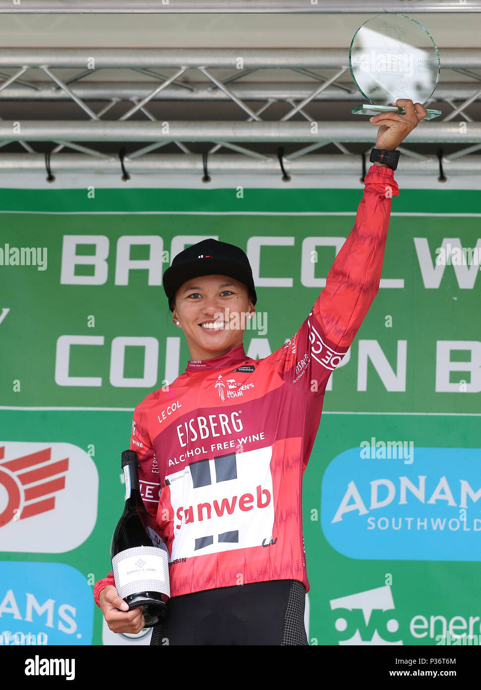 Team Sunweb's Coryn Rivera celebrates taking the Points title and red ...