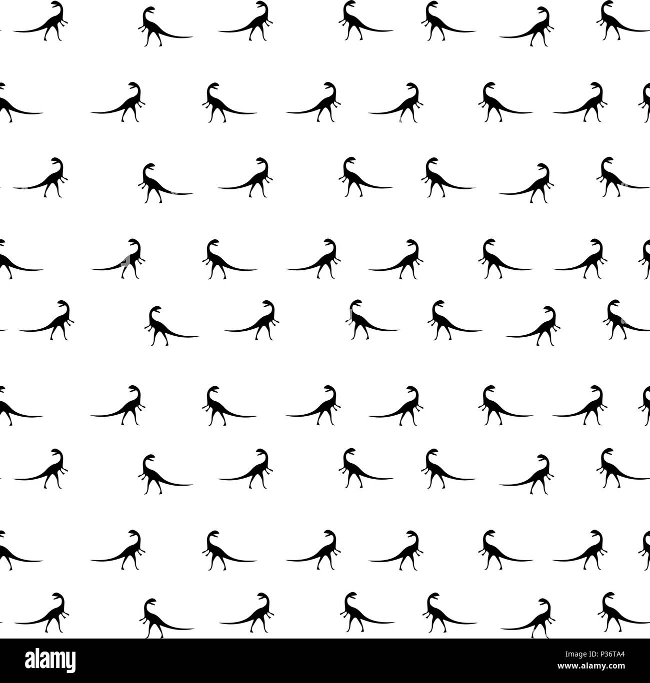 Seamless pattern of silhouettes of velociraptor. Vector illustration ...