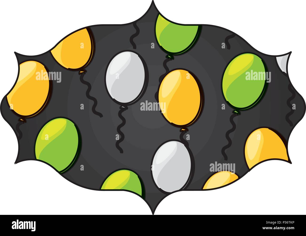arabic frame with balloons pattern over white background, vector ...