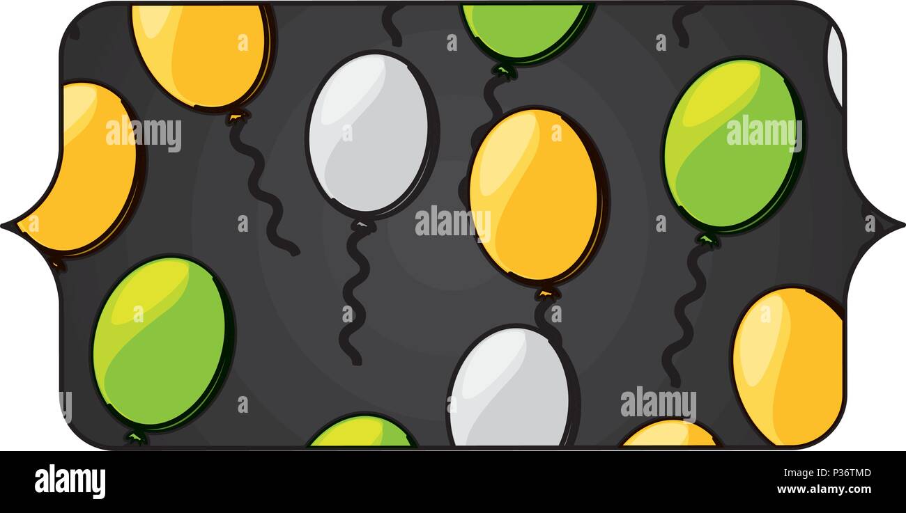 banner with balloons pattern over white background, vector illustration ...