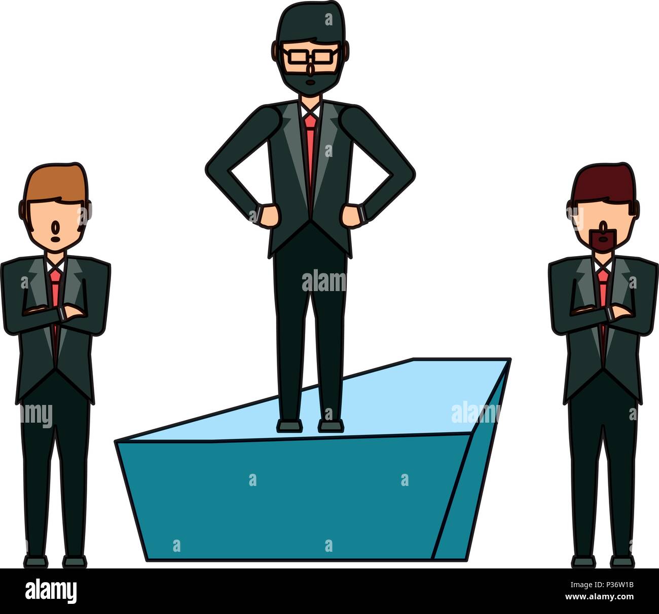 cartoon businessmen standing over white background, vector illustration ...