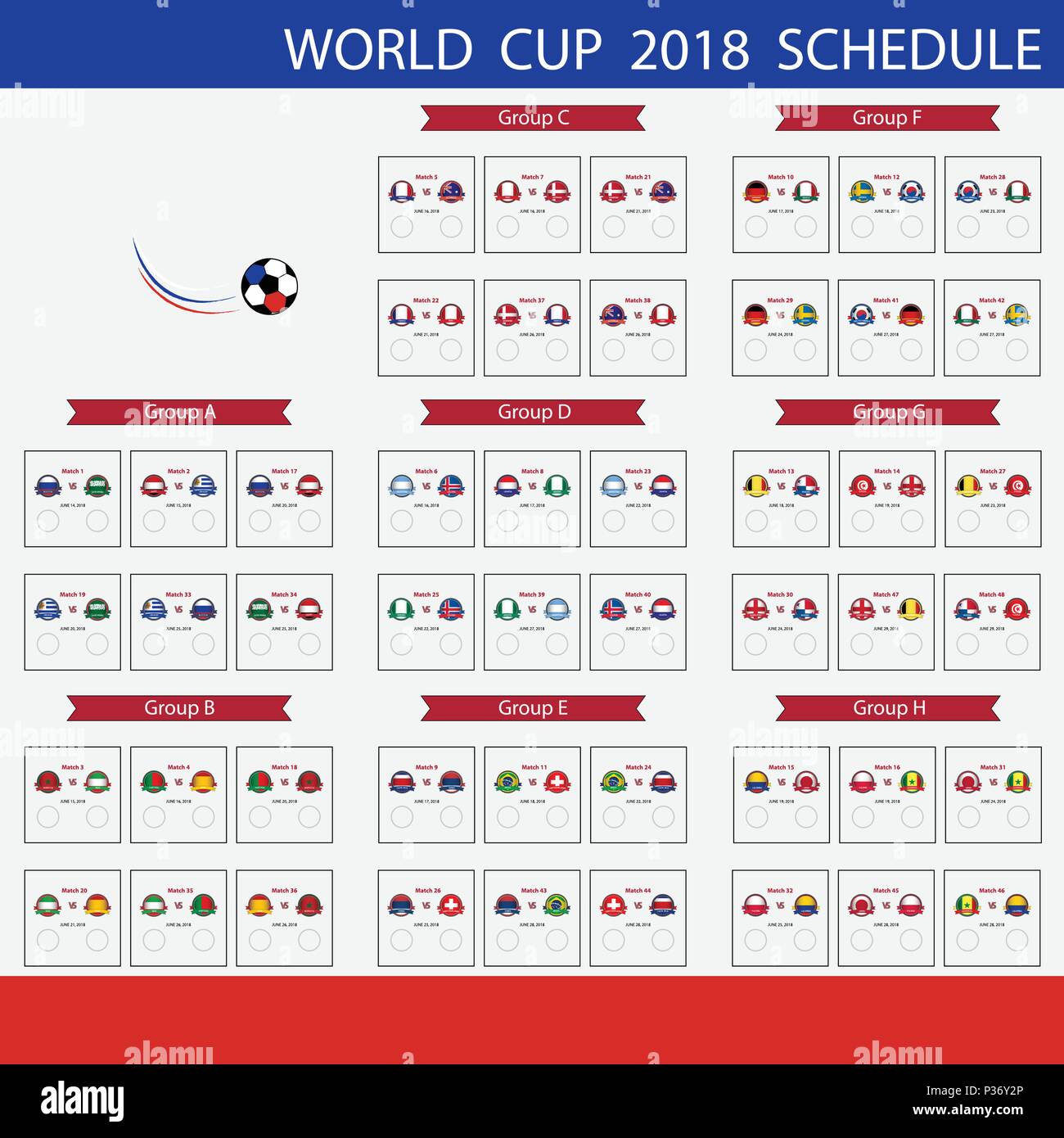 Football World Cup 2018 Schedule.International world championship ...