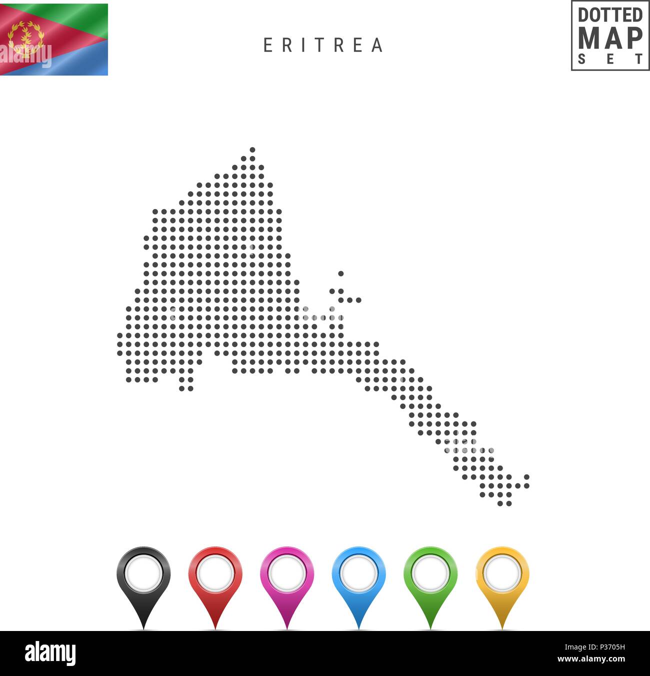 Vector Dotted Map of Eritrea. Simple Silhouette of Eritrea. National ...