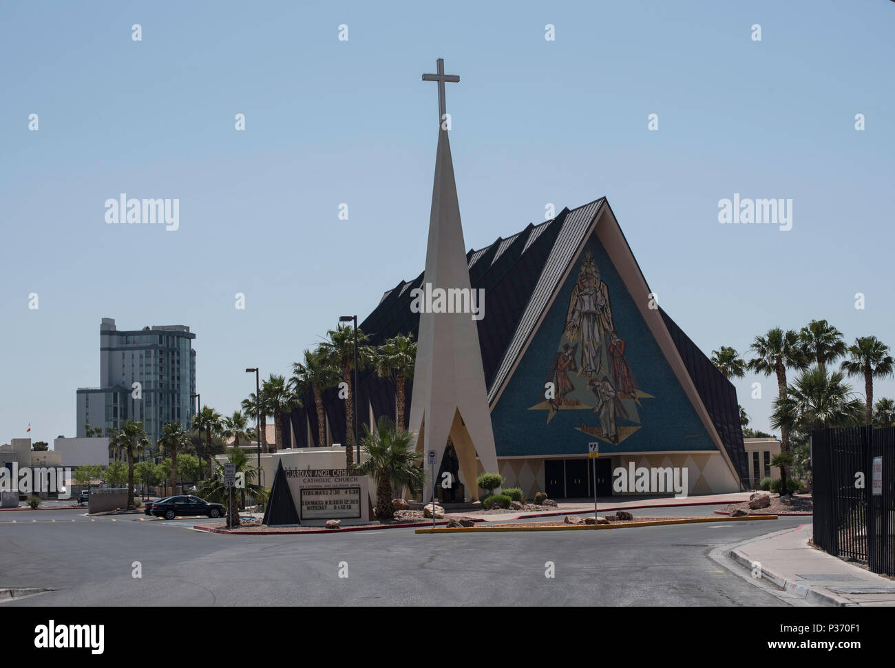 Guardian Angel cathedral Catholic church along the strip in Las Vegas ...