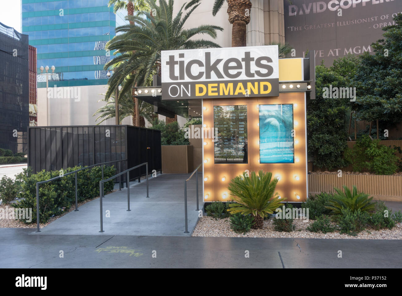 Ticket kiosk along the strip selling show tickets on Las Vegas ...