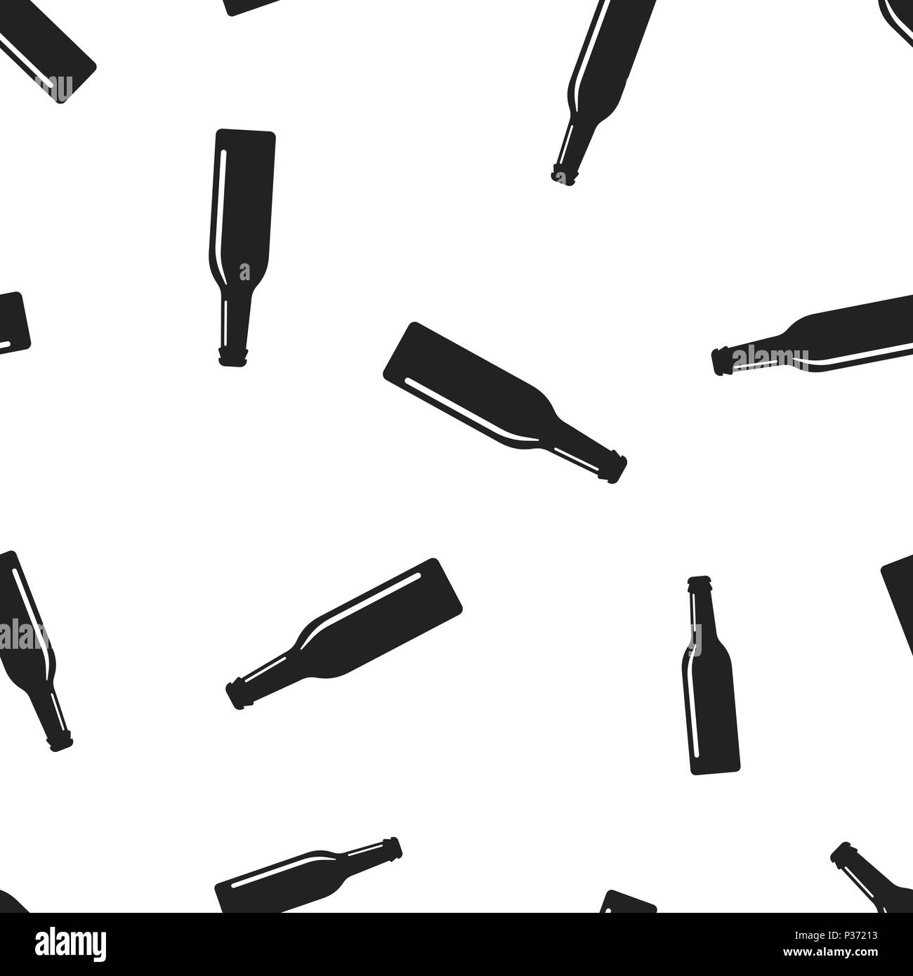 Beer bottle icon seamless pattern background. Business concept vector ...